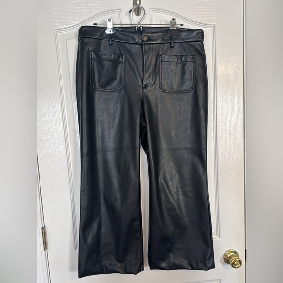J. Crew | Pants & Jumpsuits | J Crew Black Wide Leg Leather Pants ...